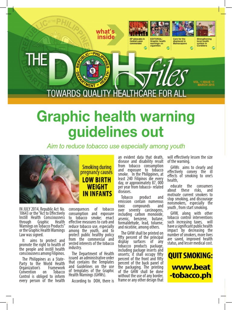 DOH Graphic Health Warning Guide | PDF | Tobacco Smoking | Addiction