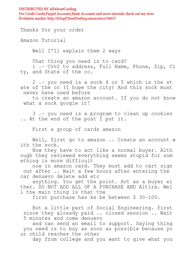 Amazon Carding Tutorial PDF | PDF | Cyberspace | Computing