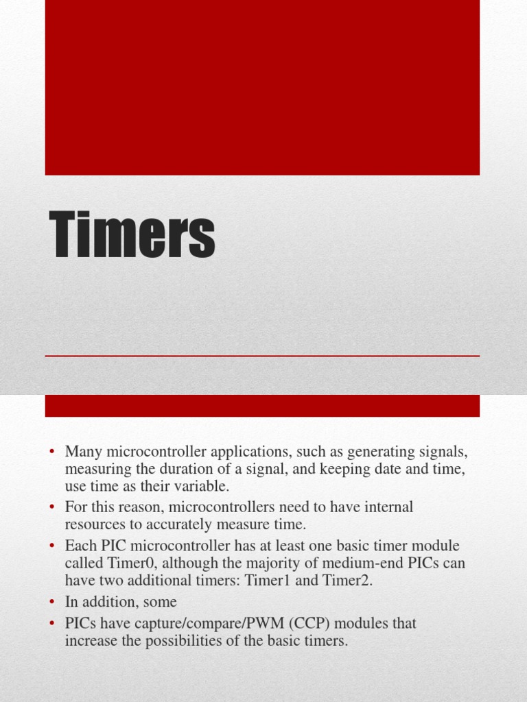 8 Timers PIC18F46k22 | PDF | Microcontroller | Timer