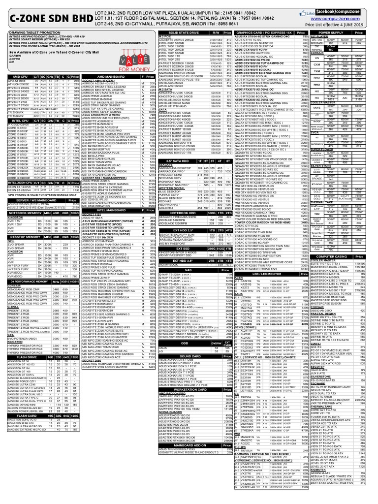 C-Zone Hardware Price List 2019 | PDF | Office Equipment | Personal ...