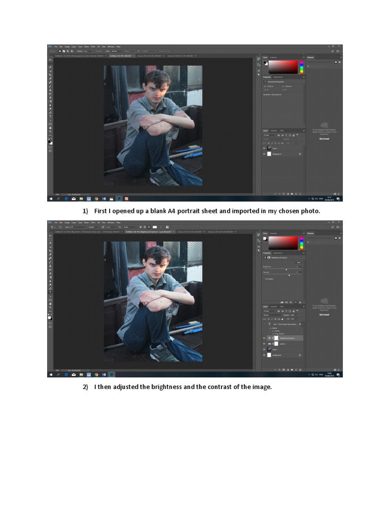 1) First I Opened Up A Blank A4 Portrait Sheet and Imported in My ...