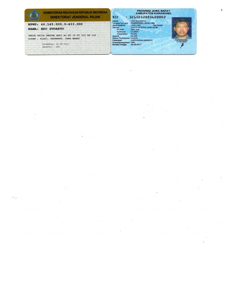 Eko KTP Dan NPWP | PDF