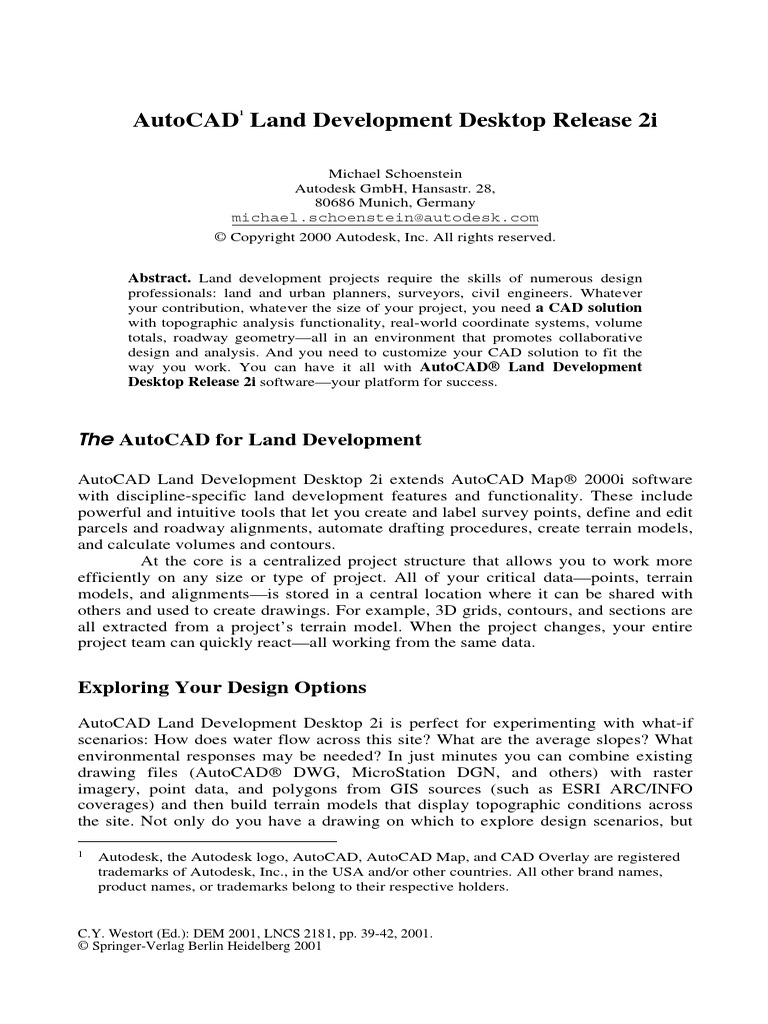 AutoCAD1 Land Development Desktop Release 2i | PDF | Auto Cad | Autodesk