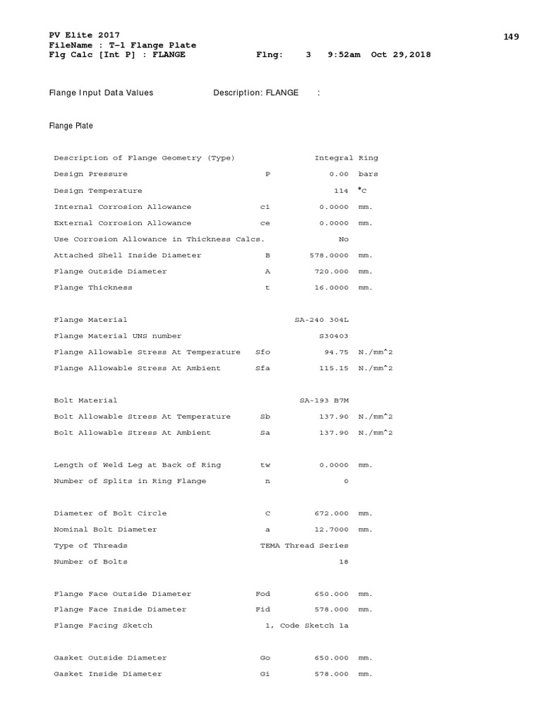 Flange Input Calc | PDF | Screw | Mechanical Engineering