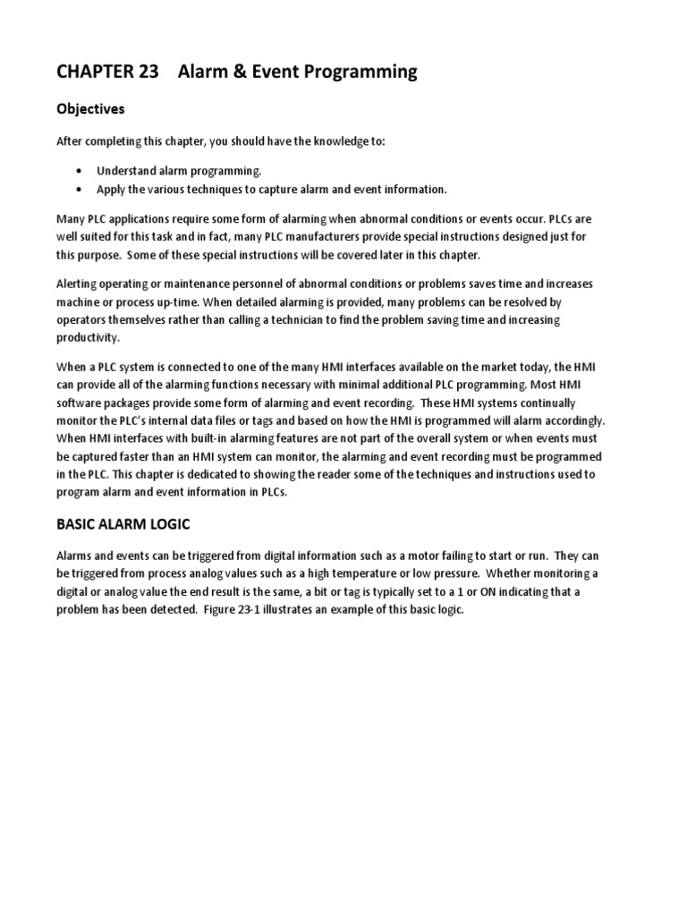 Alarm & Even Programming PDF | PDF | Programmable Logic Controller ...