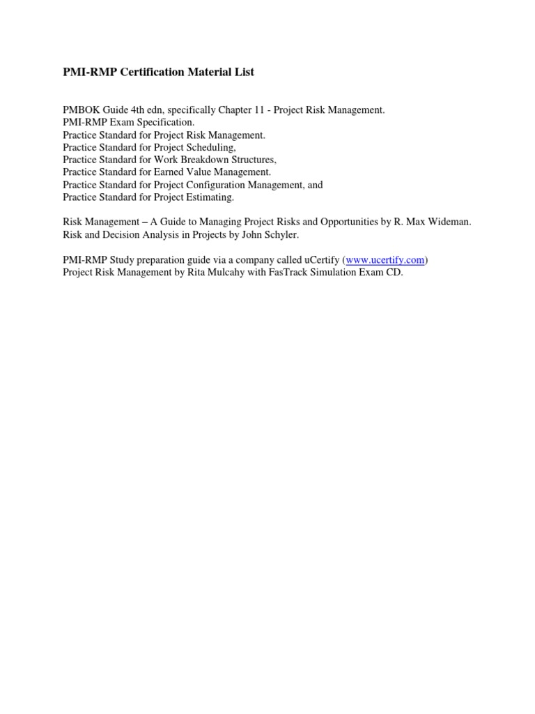 RMP Material List | PDF