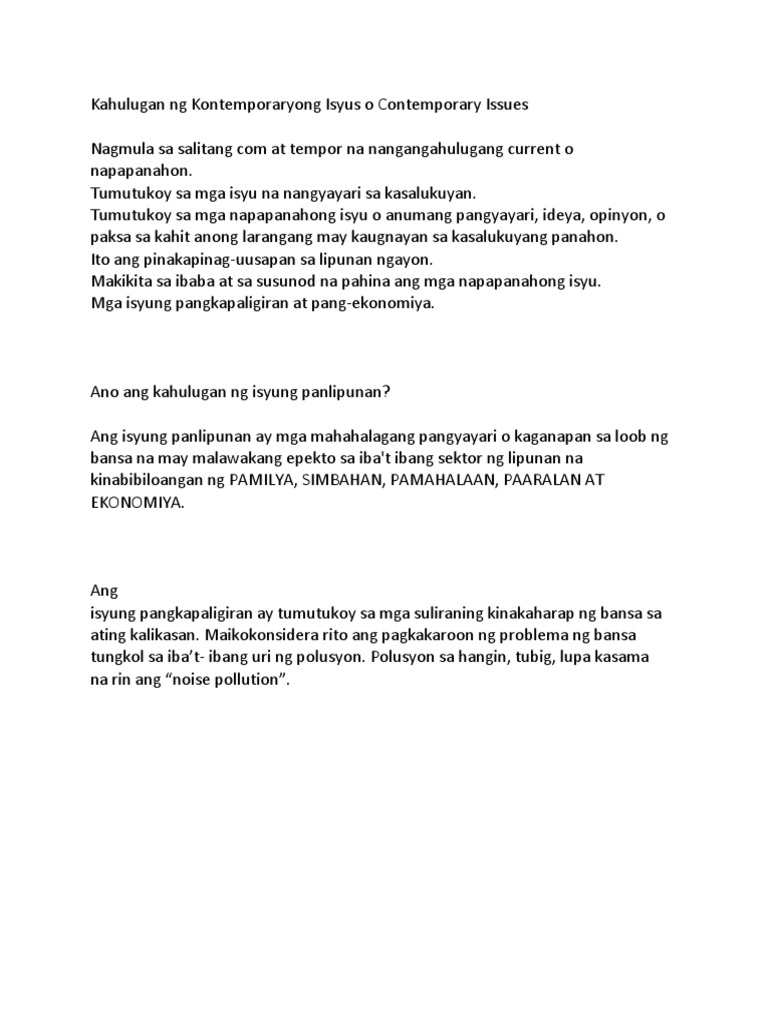 Kontemporaryong Isyu | PDF