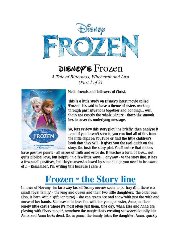Disney Frozen A Short Study | PDF | Anger | Repentance