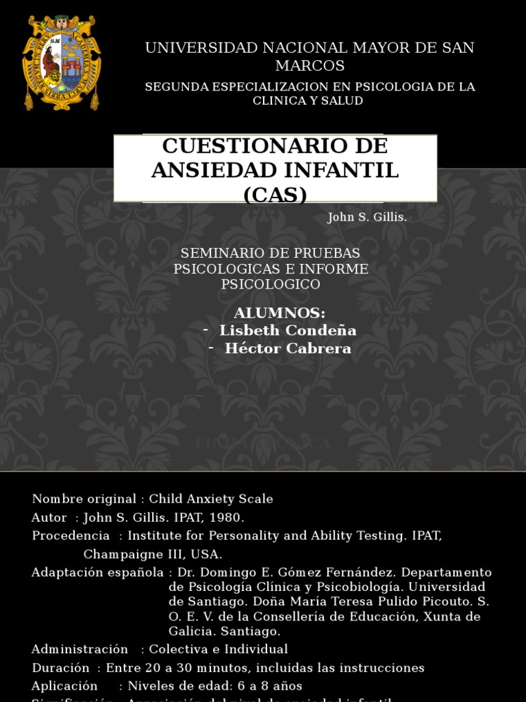 Cuestionario de Ansiedad Infantil | Validez (Estadísticas) | Ansiedad ...