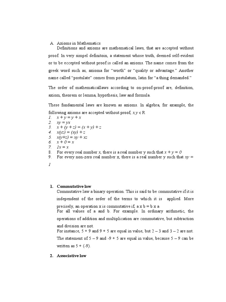 Fundamental Laws of Mathematics | PDF | System Of Linear Equations ...