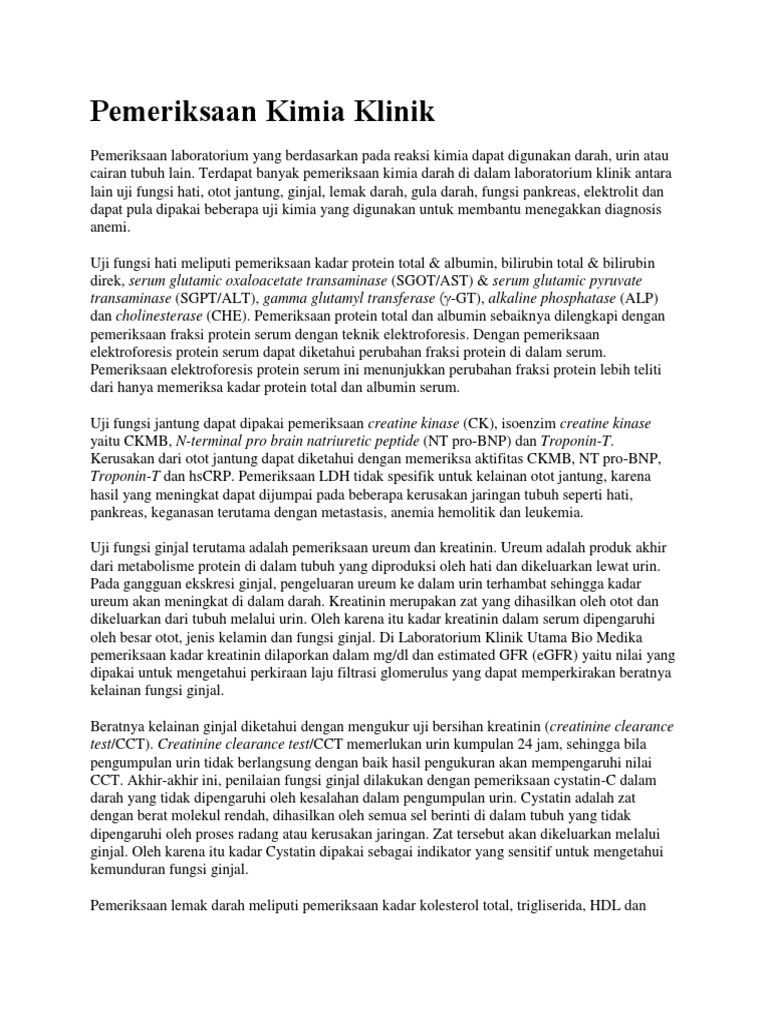 Pemeriksaan Kimia Klinik Pdf