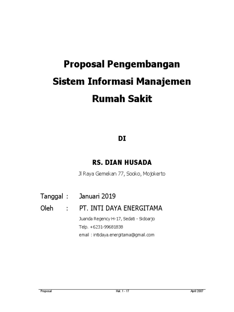 Proposal SIMRS Dian Husada-1 | PDF