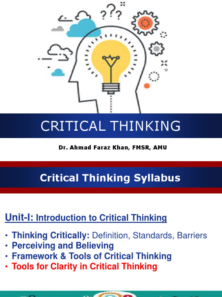 Critical Thinking Tools and Techniques: A Framework for Developing ...