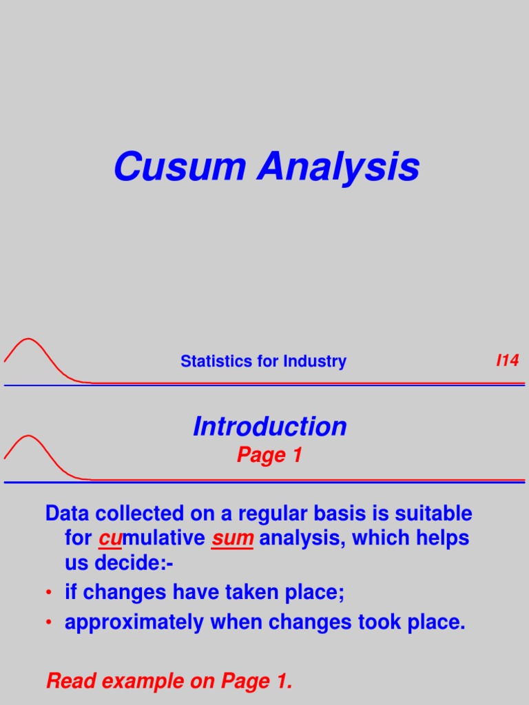 Cusum Analysis: Statistics For Industry | Download Free PDF ...