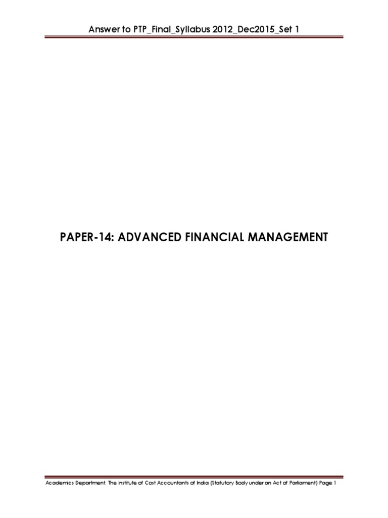 ICMAI Paper Solution | PDF | Beta (Finance) | Capital Asset Pricing Model