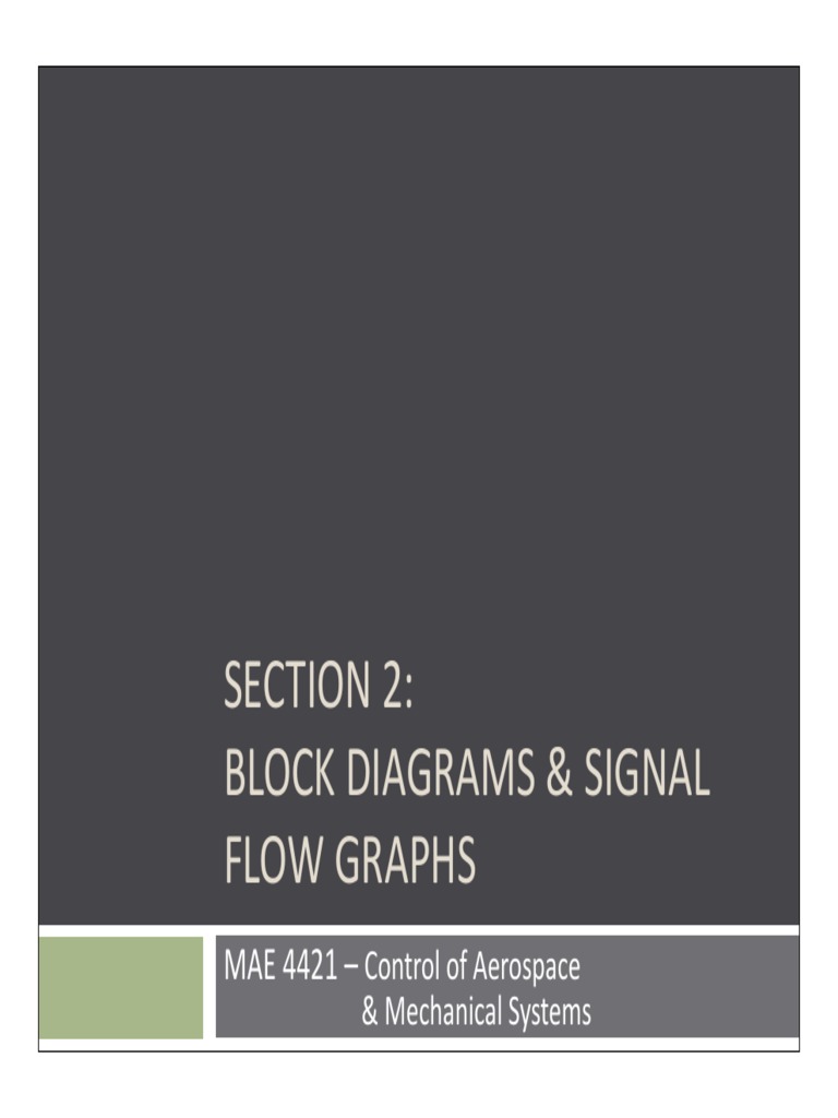 Section 2 Block Diagrams & Signal Flow Graphs | PDF | Control Theory | Algorithms