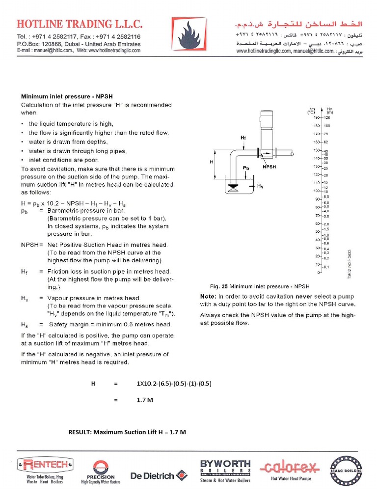 Maximum Suction Lift Calculations | PDF | Teaching Methods & Materials