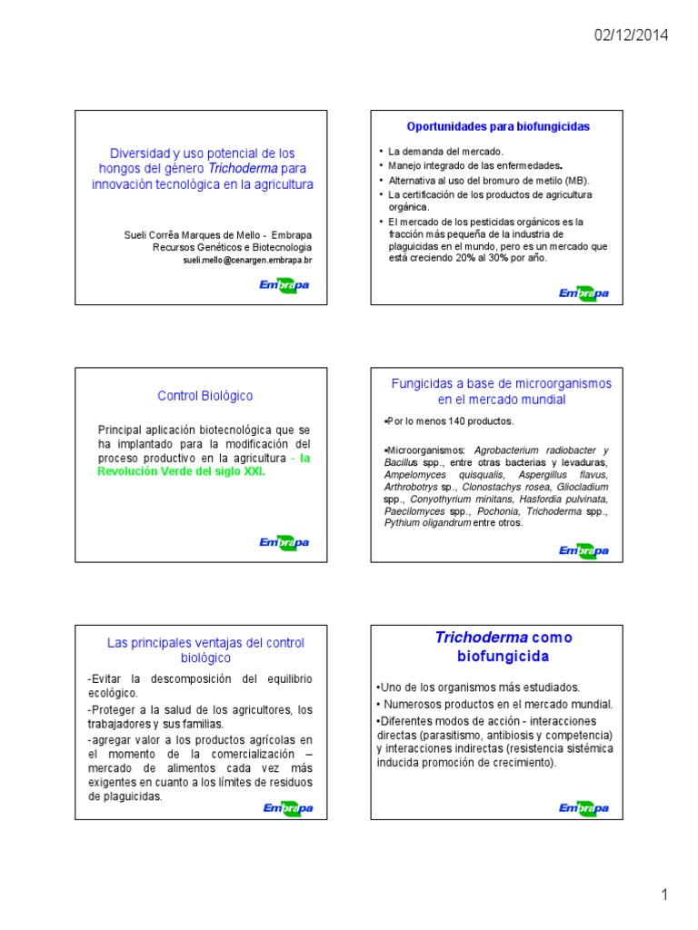 Biofungicidas Trichoderma en Agricultura | PDF | Biotecnología ...