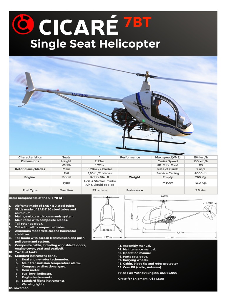 CICARÉ 12 - Technical Caracteristics | PDF | Helicopter Rotor ...