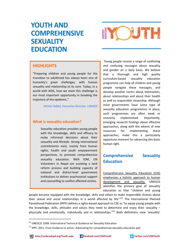 Youth and Comprehensive Sexuality Education | PDF | Sex Education ...