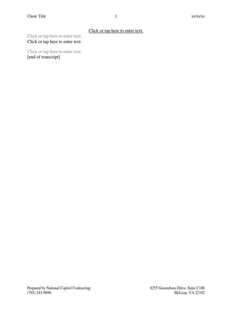 NCC Transcript Template Guide | PDF