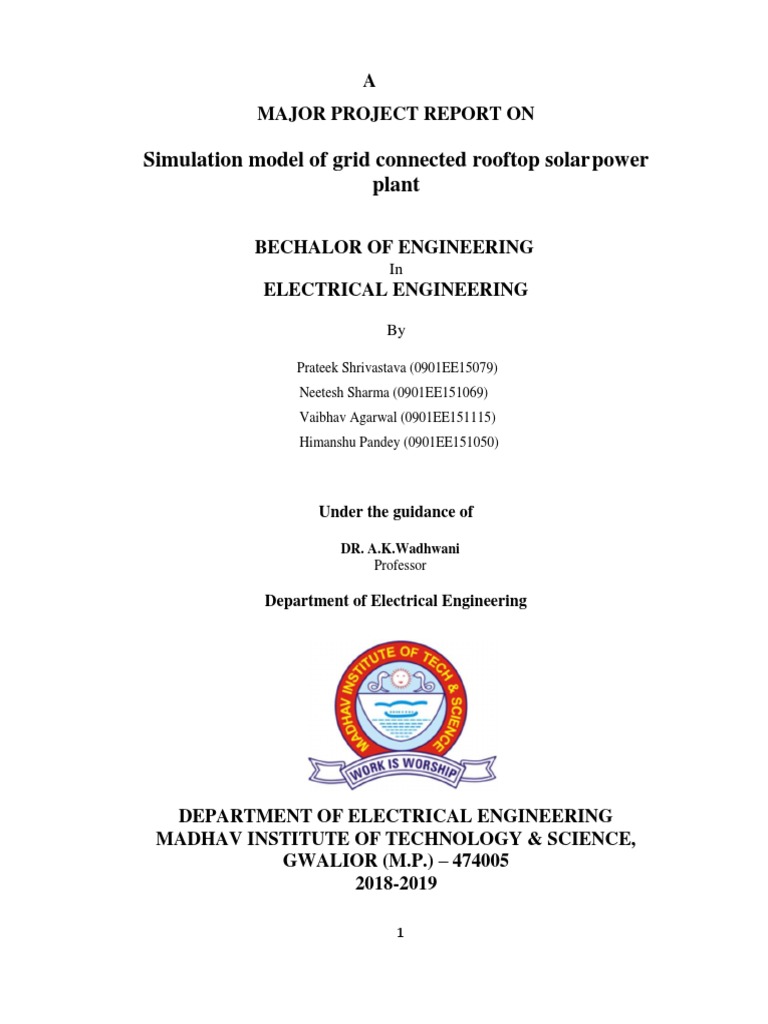 Major Project Final File | PDF | Photovoltaic System | Power Inverter