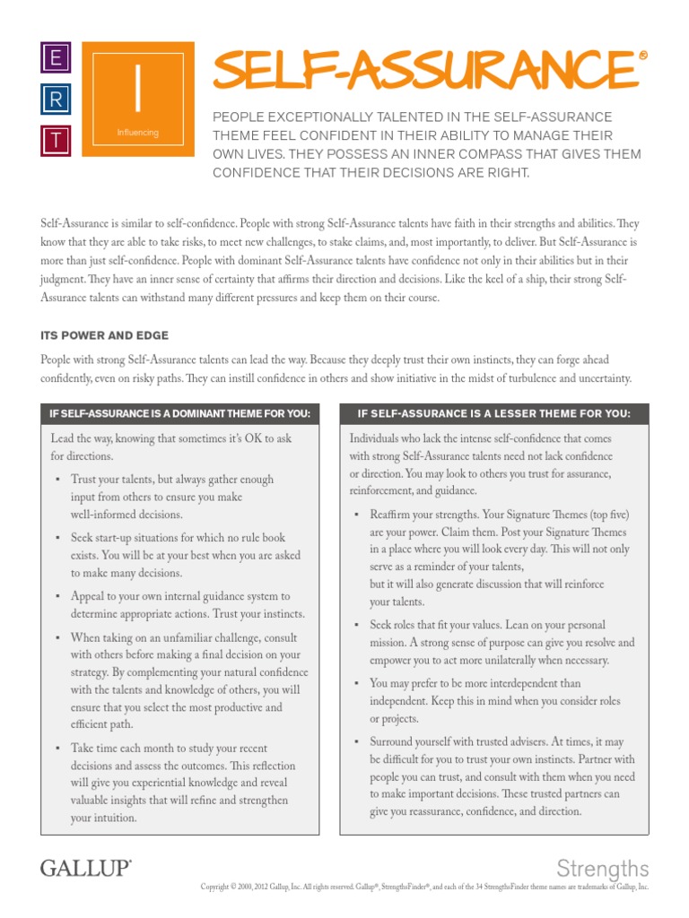 19 SelfAssurance PDF | PDF | Cognitive Science | Behavioural Sciences