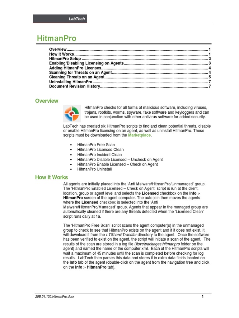Hitman Pro Usage Guidelines | PDF | Malware | Antivirus Software