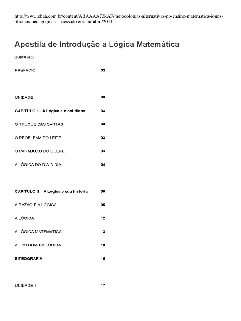 Apostila De Introdução A Lógica Matemática Pdf Gottlob Frege Lógica