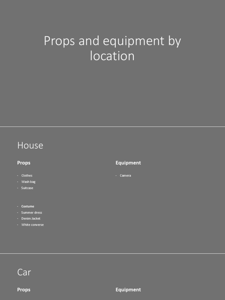 Props by Location | PDF