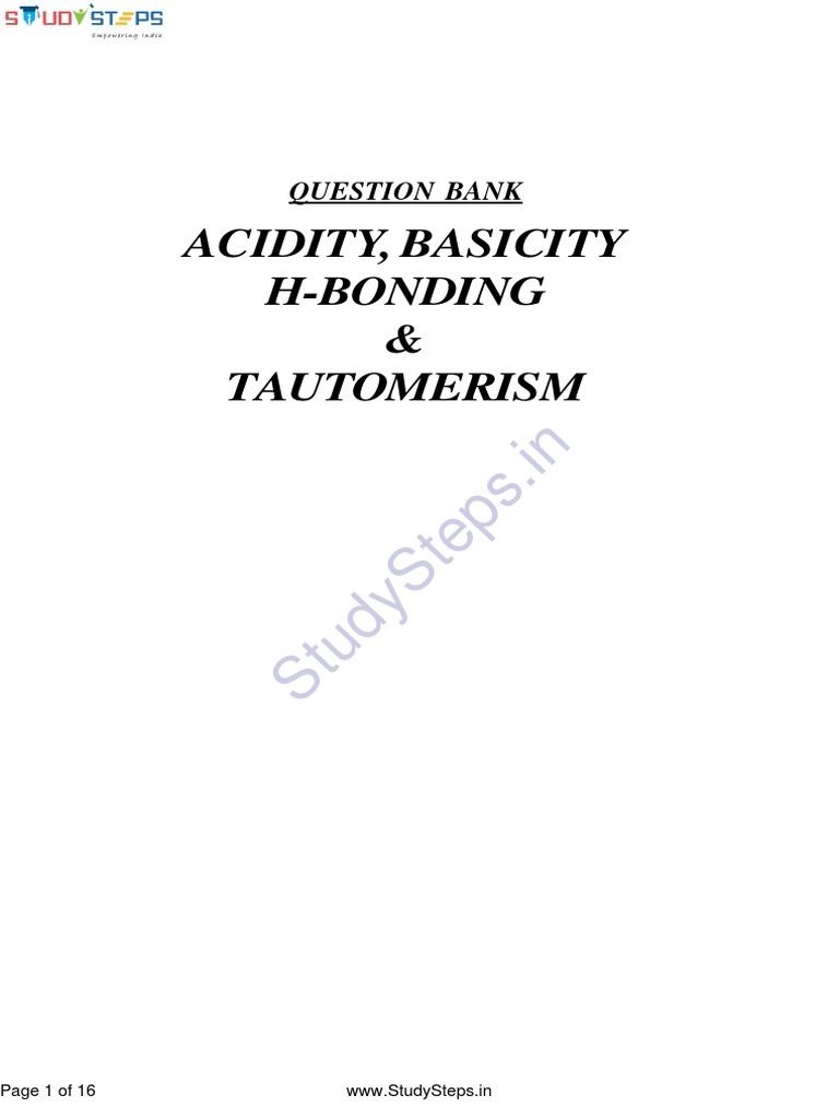 Acidity Basicity Question | PDF | Methyl Group | Acid