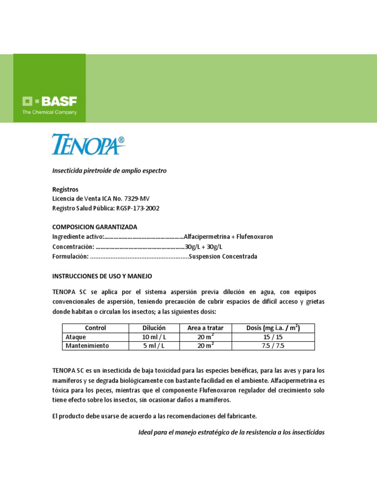 Ficha Técnica Tenopa 60 SC | PDF