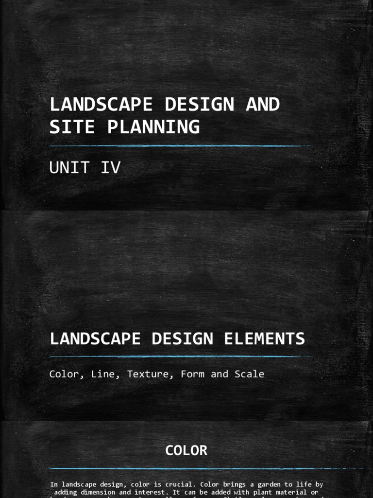 Landscape Design and Site Planning: Unit Iv | PDF | Street | Gardens