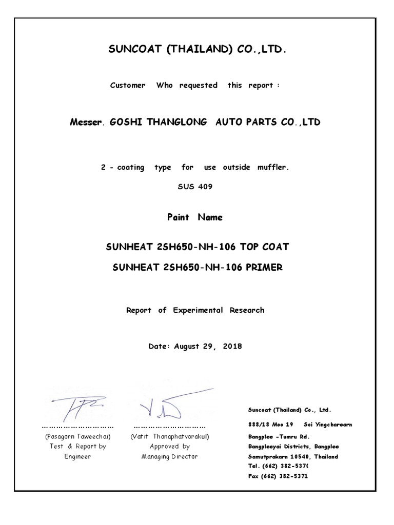 Result Test Panel (SUS409) HES-spec | PDF | Paint | Industrial Processes