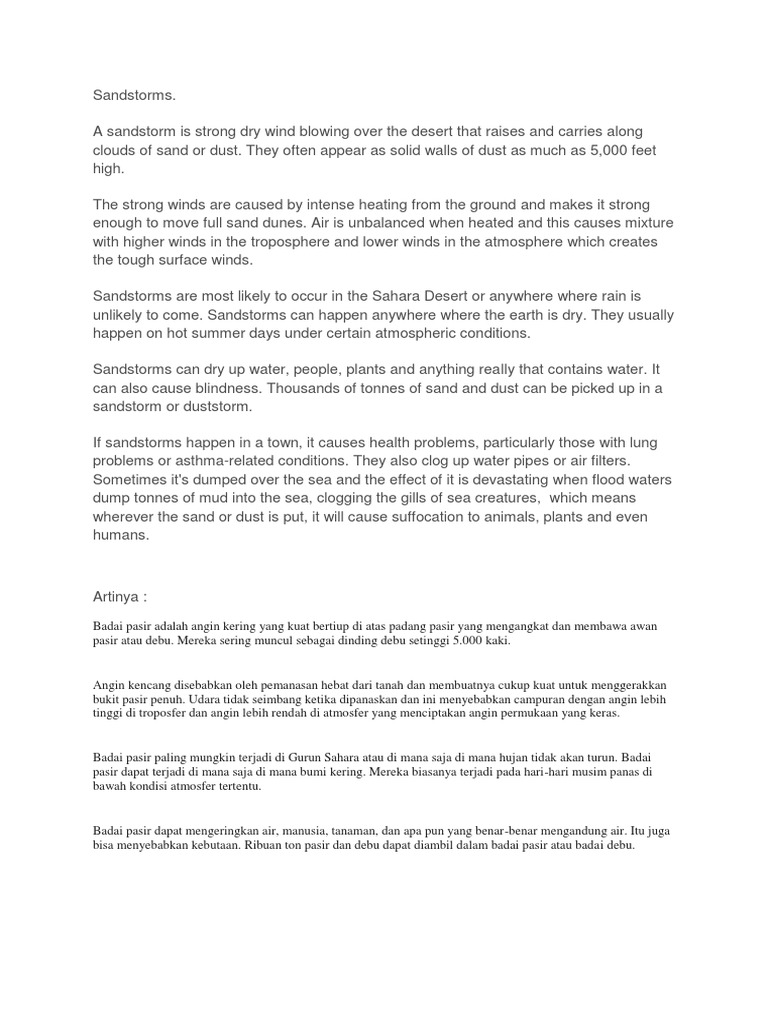 Sandstorm Explanation Text | PDF