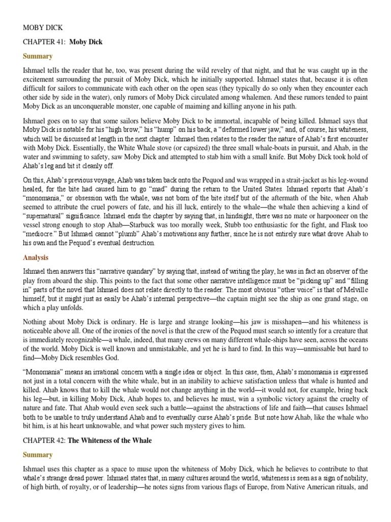 Moby Dick Chapters 41-47 PDF | PDF | Moby Dick | Ishmael (Moby Dick)