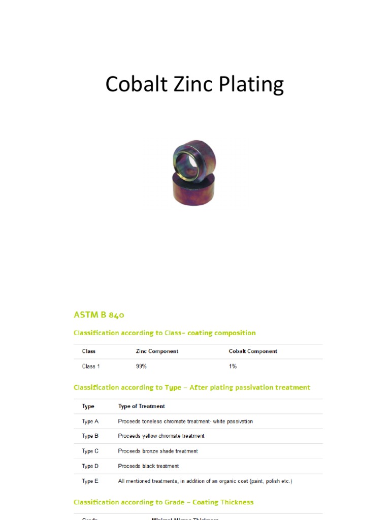 Cobalt Zinc Plating | PDF | Corrosion | Metals