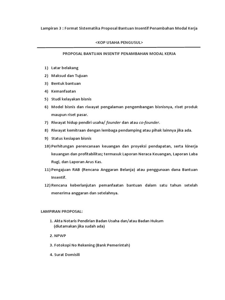 Contoh Proposal Usaha Sablon | PDF