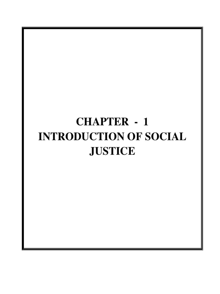 Chapter - 1 Introduction of Social Justice | PDF | Social Justice ...