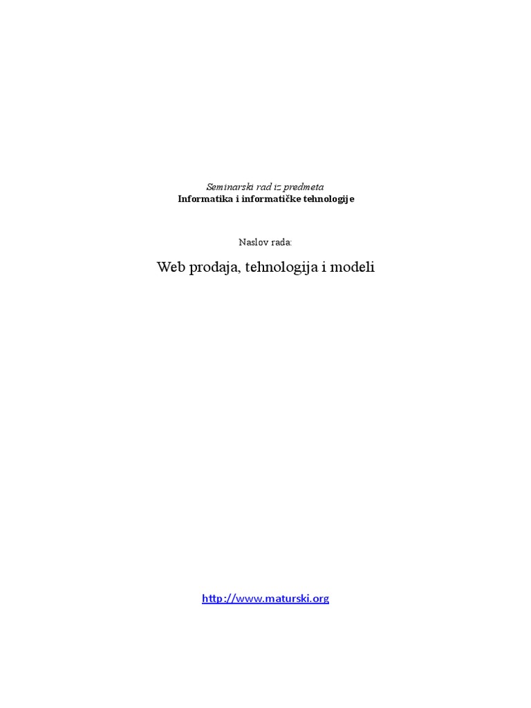 Web Prodaja - Portali Prodaje | PDF