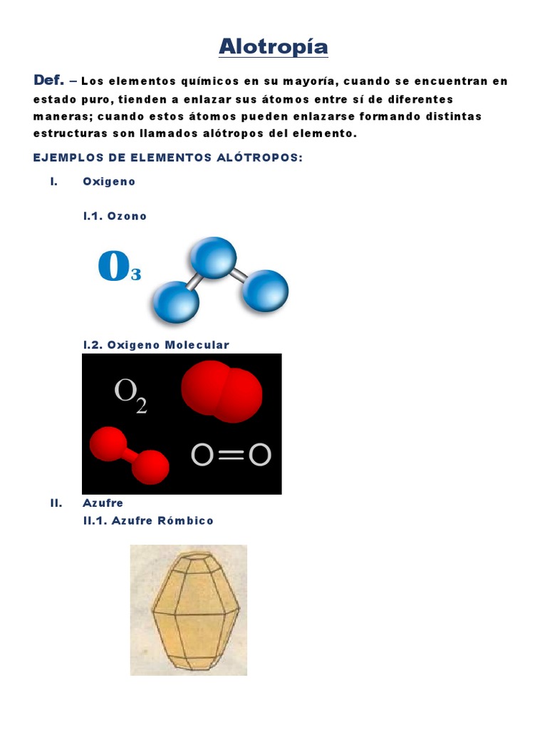 Alotropía | PDF | Elementos químicos | Azufre