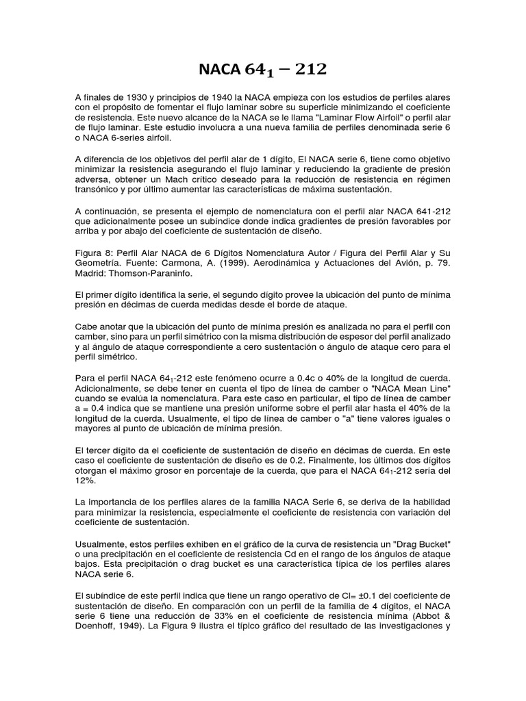 NACA Serie 6: Perfiles Alares Avanzados | PDF | Superficie sustentadora | Materia suave