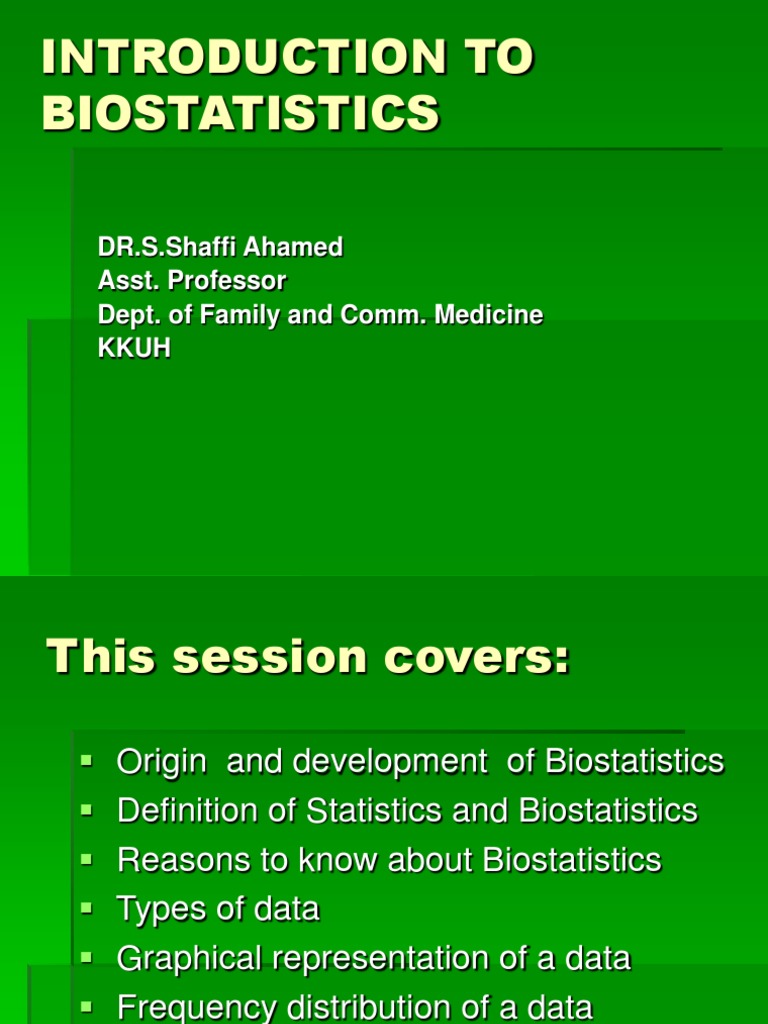 1 Introduction To Biostatistics | PDF | Level Of Measurement ...
