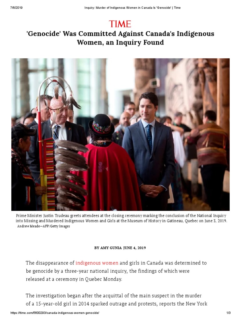 Genocide Was Committed Against Canada's Indigenous Women | PDF | Justin ...