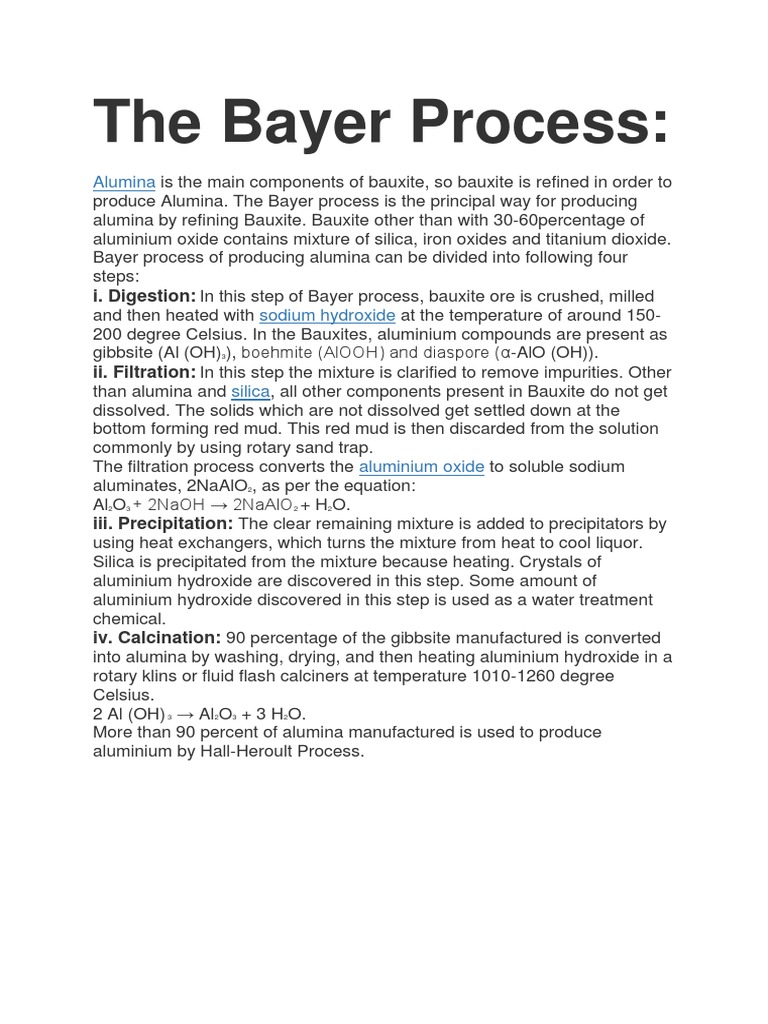 The Bayer Process | PDF