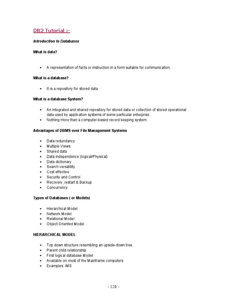 DB2 Refresher | PDF | Sql | Databases