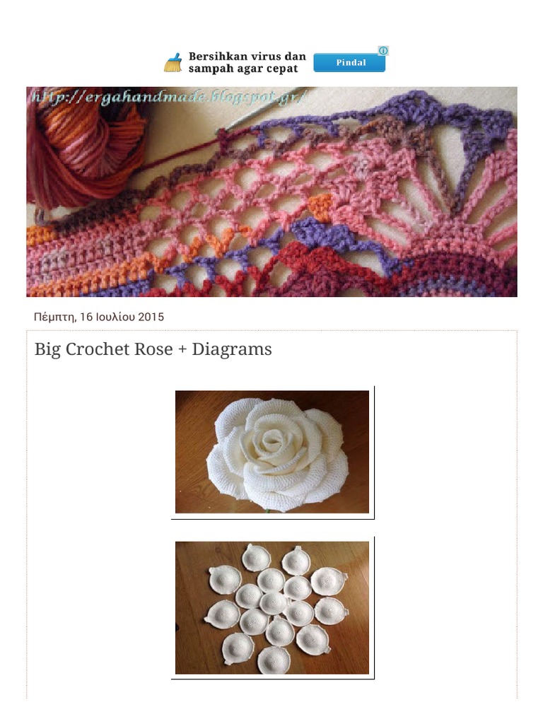 Ergahandmade: Big Crochet Rose + Diagrams | PDF