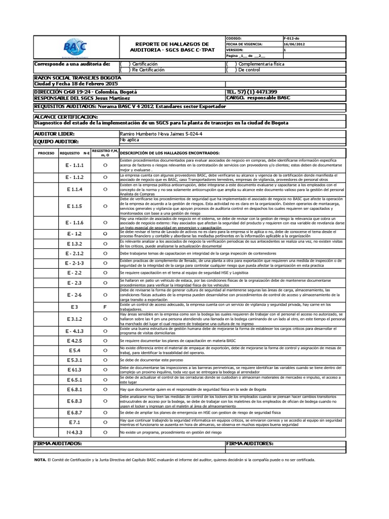 Reporte de Hallazgos Auditoria Preliminar | PDF | La seguridad informática | Seguridad