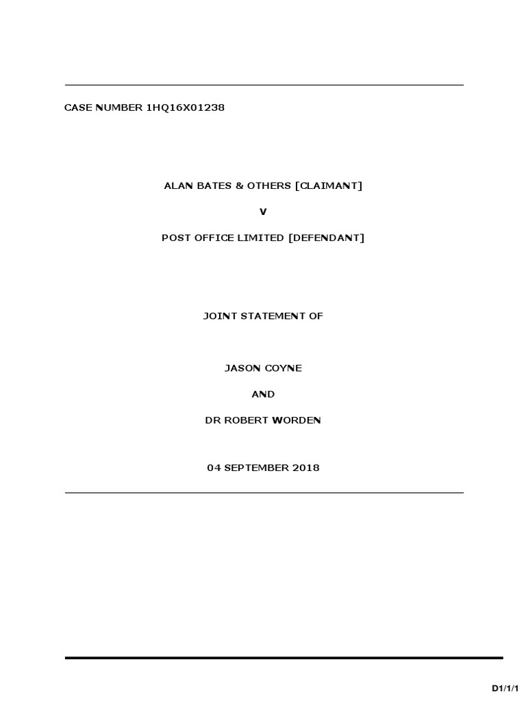 Horizon Issues: Expert Joint Statement | PDF | Software Bug | Risk
