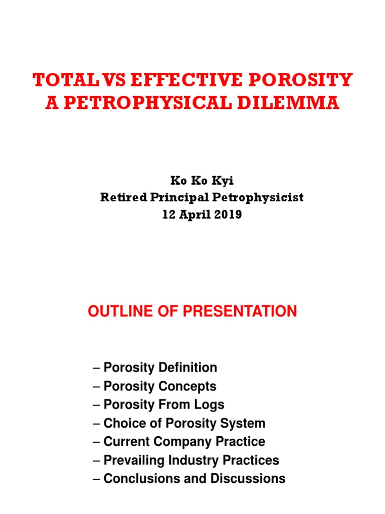Total Vs Effective Porosity | PDF | Hydrology | Applied And ...